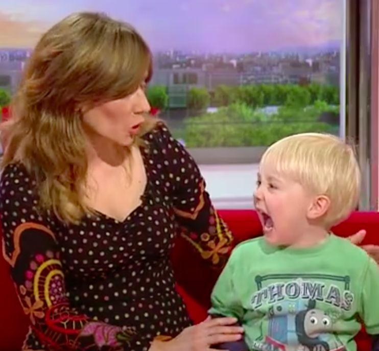 4yo Interrupts Live Interview with Uncontrollable Laughter