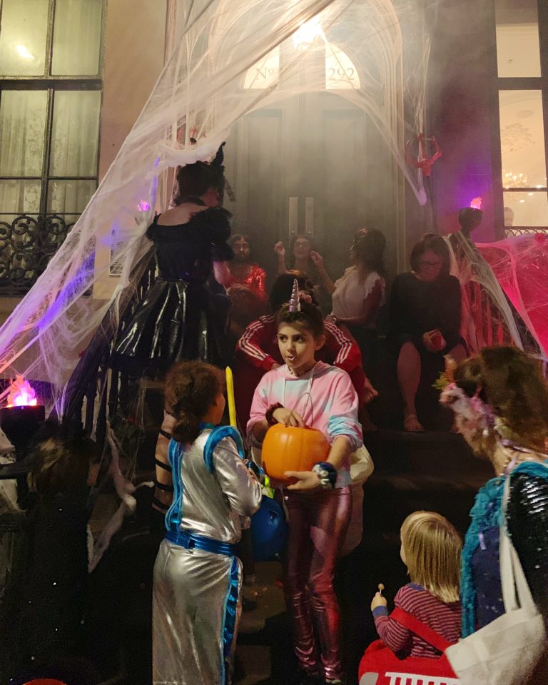 Harlow Sings in Front of a Crowd for a Jumbo Twix on Halloween